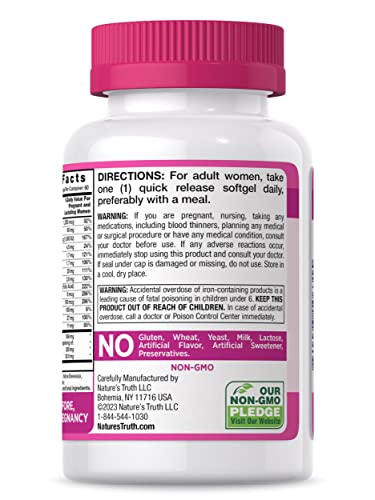 Nature's Truth Prenatal Vitamins with DHA and Folic Acid | 60 Softgels | Non-GMO & Gluten Free Supplement