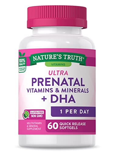 Nature's Truth Prenatal Vitamins with DHA and Folic Acid | 60 Softgels | Non-GMO & Gluten Free Supplement