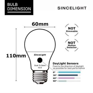 Dusk to Dawn LED Mosquito Bulb with Dual DayLight Sensor,Bug Free & ON/OFF Automatic Depends On DayLight Level,9 Watt,Edison Screw E26,Pack of 4