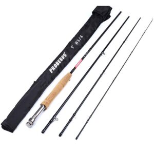 lovepet 2.7m 4 section carbon fly fishing rod with soft cork handle fish tackle 3/4#