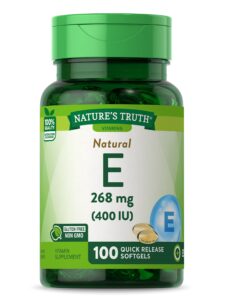 nature's truth vitamin e softgels | 268mg | 100 count | non-gmo & gluten free supplement