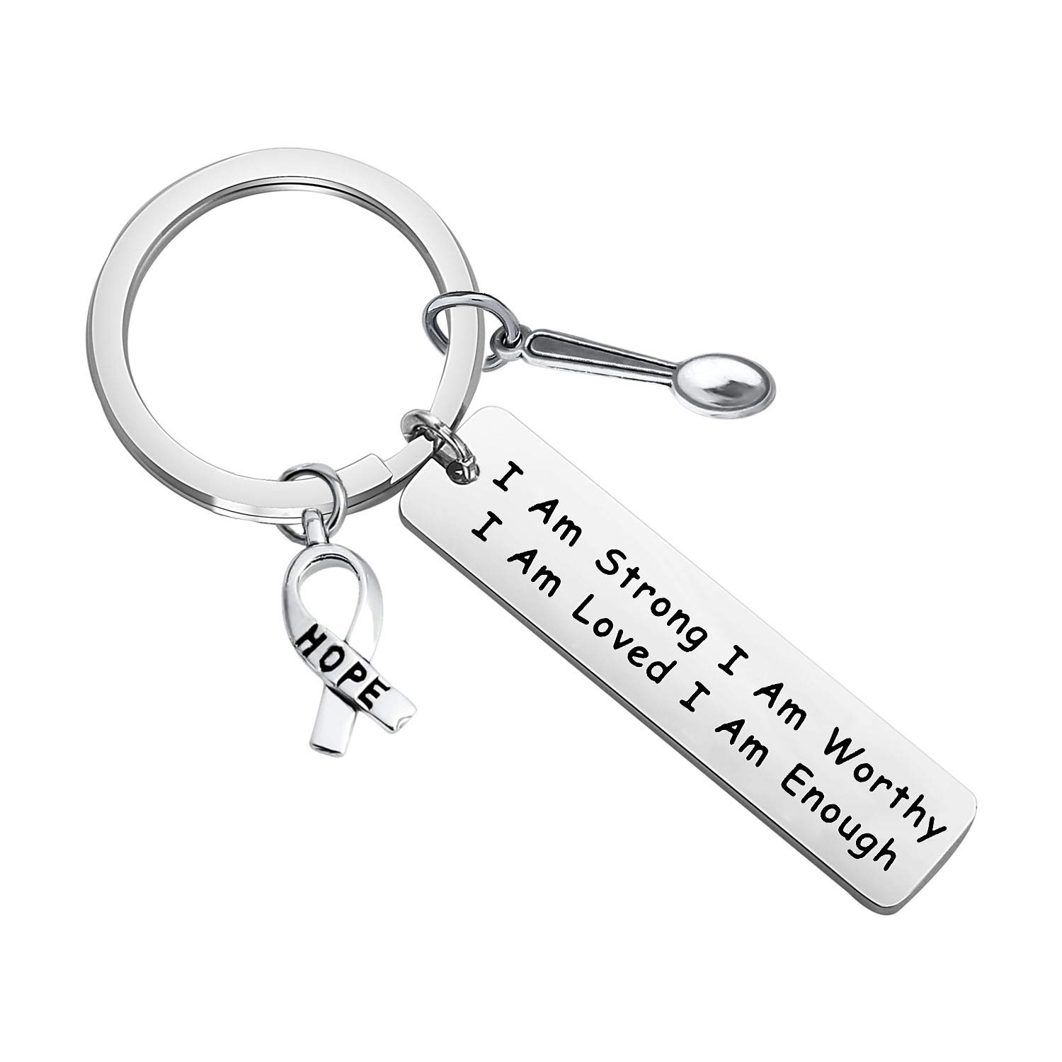 FUSTMW Spoon Theory Keychain Spoonie Gift Fibromyalgia Awareness Gifts