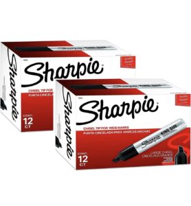 2 pack 15001 box of 12 king size chisel tip permanent markers