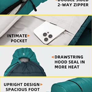 Bessport Mummy Sleeping Bag | 15-45 ℉ Extreme 3-4 Season Sleeping Bag for Adults Cold Weather– Warm and Washable, for Hiking Traveling & Outdoor Activities