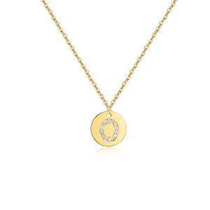 SANNYRA Initial Necklaces for Women, 18K 26 Capital O-Gold Plated Letter Necklace Disc Double Side Pendant, Dainty Adjustable Alphabet Pendant, Birthday Christmas Jewelry Gift for Her