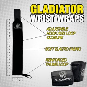 Gladiator | Wrist Wraps for Weightlifting | 18 Inch Weight Lifting Wrist Straps for Men & Women