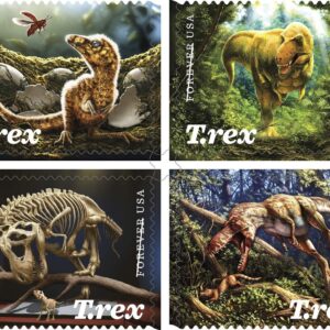 Tyrannosaurus Rex (T Rex) Forever First Class US Postage Stamps Prehistoric Dinosaur (16 Stamps)