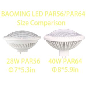 BAOMING PAR64 LED Bulb Replace Traditional 500w PAR64 60° (Medium Flood Light) 4000K (Neutral White) Dimmable 120V/40W GX16D