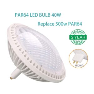 BAOMING PAR64 LED Bulb Replace Traditional 500w PAR64 60° (Medium Flood Light) 4000K (Neutral White) Dimmable 120V/40W GX16D