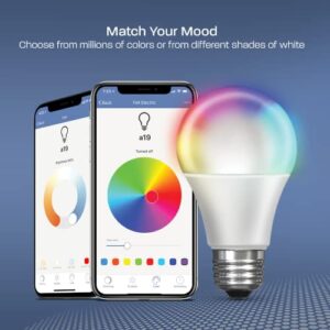 Feit Electric Smart Bulb, 100W Equivalent Color Changing and Tunable White, 2.4Ghz Wifi light bulb, No Hub Needed, Works with Alexa and Google Assistant, High CRI Dimmable LED OM100/RGBW/CA/AG, 1 Pack