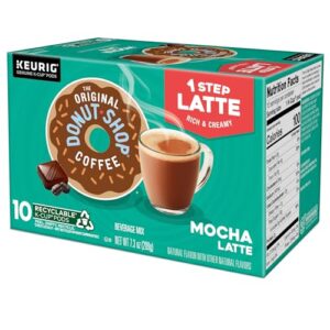 The Original Donut Shop Mocha Latte, Single Serve Coffee K-Cup Pod, Flavored Coffee, 60 Count (6 Packs of 10)