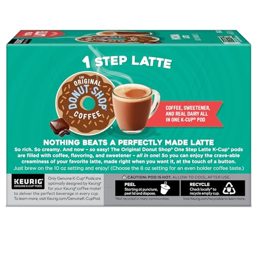 The Original Donut Shop Mocha Latte, Single Serve Coffee K-Cup Pod, Flavored Coffee, 60 Count (6 Packs of 10)