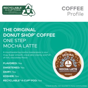 The Original Donut Shop Mocha Latte, Single Serve Coffee K-Cup Pod, Flavored Coffee, 60 Count (6 Packs of 10)