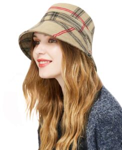 docila bucket hat for women stylish plaid sun protection hats foldable checks fisherman cap casual sombrero de copa femme fashionable bob visor hat