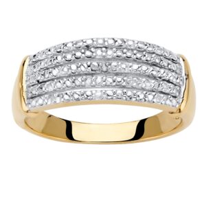 palmbeach yellow gold-plated genuine diamond accent ring sizes 6-12 size 9