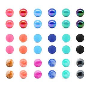 jforyou 36pcs 14g 5mm acrylic replacement balls body jewelry piercing barbell parts balls for nipple rings tongue rings industrial barbell belly button rings