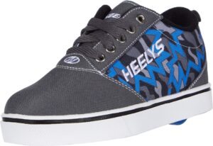 heelys boy's pro 20 prints (little kid/big kid/adult) charcoal/blue/black 2 little kid m