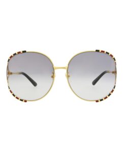 gucci round/oval sunglasses gold gold grey luxury eyewear made in japan metal frame designer fashion for everyday luxury