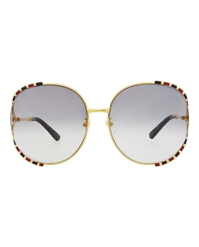 Gucci Round/Oval Sunglasses Gold Gold Grey Luxury Eyewear Made In Japan Metal Frame Designer Fashion for Everyday Luxury