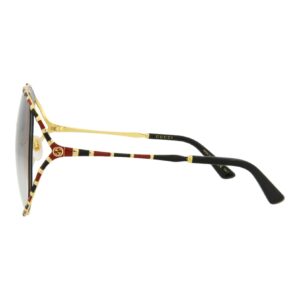 Gucci Round/Oval Sunglasses Gold Gold Grey Luxury Eyewear Made In Japan Metal Frame Designer Fashion for Everyday Luxury