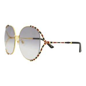 Gucci Round/Oval Sunglasses Gold Gold Grey Luxury Eyewear Made In Japan Metal Frame Designer Fashion for Everyday Luxury