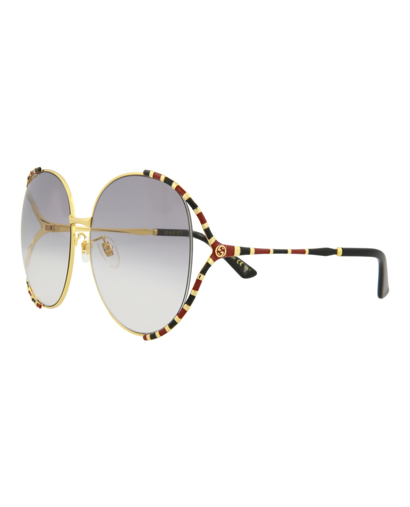 Gucci Round/Oval Sunglasses Gold Gold Grey Luxury Eyewear Made In Japan Metal Frame Designer Fashion for Everyday Luxury