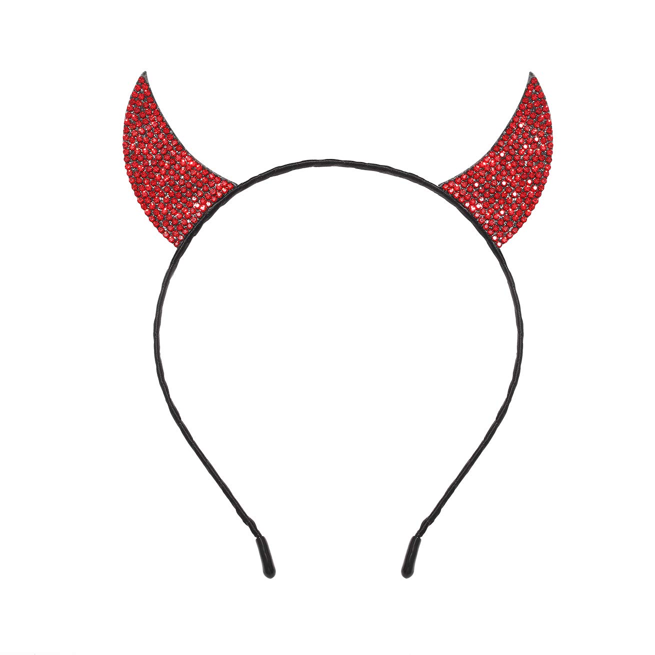 ZITULRY Halloween Headbands for Women Rhinestone Devil Horns Headband Crystal Cat Ears Headband Hairwear for Girls (Devil Horns Headband)