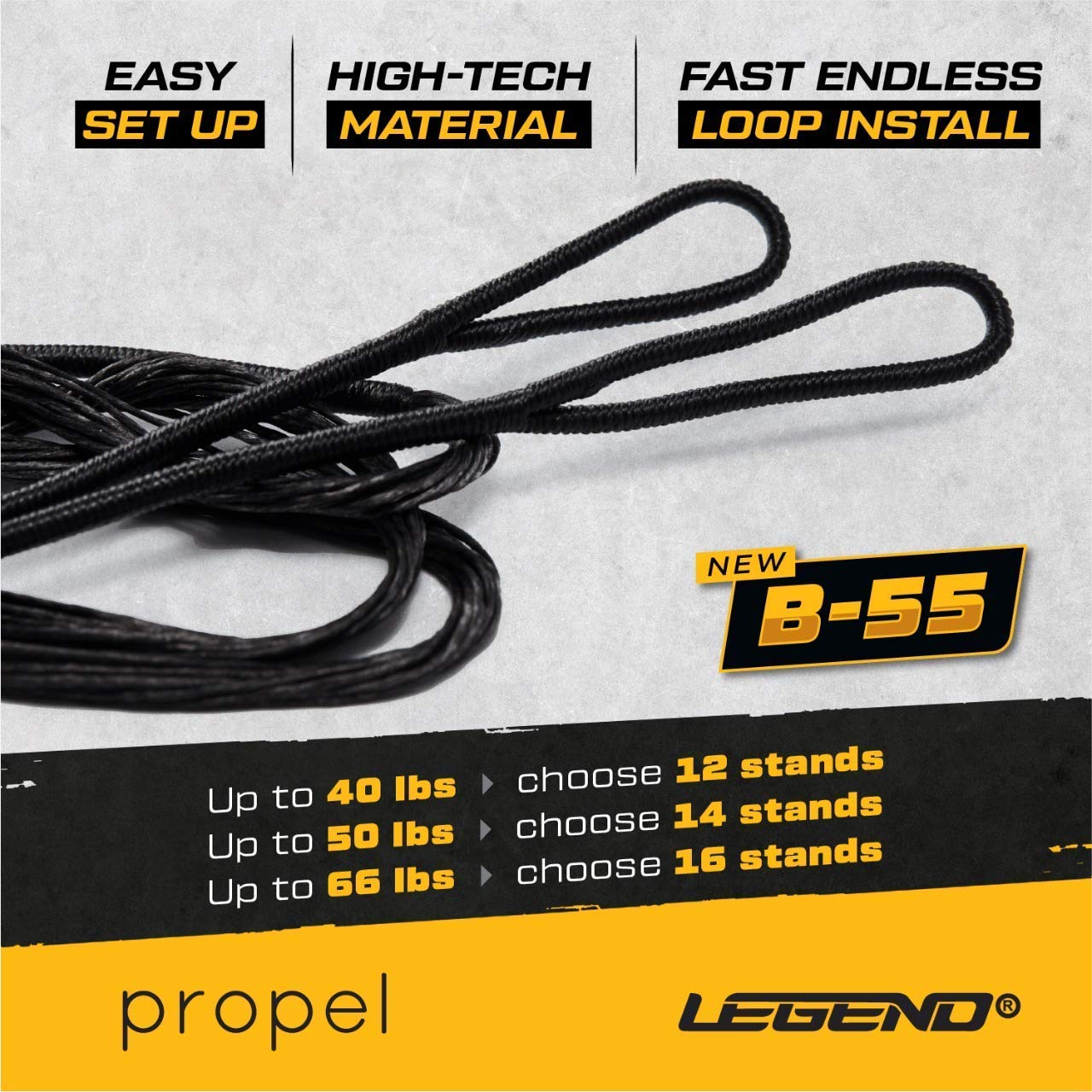 LEGEND Recurve Bow String - Dacron Bow String Replacement - Traditional Bowstrings - Recurve Bow Archery Accessories - Archery Equipment for Recurve Bows - Bowstring AMO 58 inch - 16 Strands