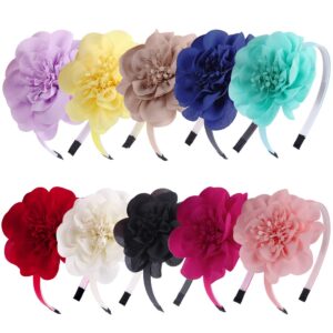 xima 10pcs chiffon flower girls headbands for kids children teens toddlers hair accessories…