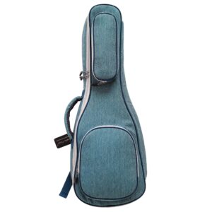 music first original design 0.6" (15mm) thick padded vintage style jeans cloth/denim baritone ukulele case, ukulele bag (30"~31")