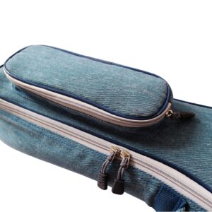 MUSIC FIRST Original Design 0.6" (15mm) Thick Padded Vintage Style Jeans Cloth/Denim Baritone Ukulele Case, Ukulele Bag (30"~31")