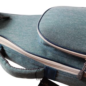 MUSIC FIRST Original Design 0.6" (15mm) Thick Padded Vintage Style Jeans Cloth/Denim Baritone Ukulele Case, Ukulele Bag (30"~31")