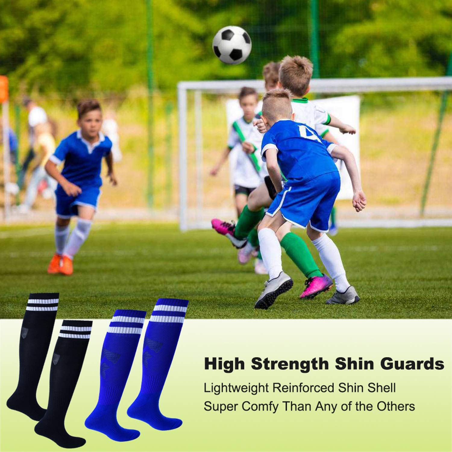 Soccer Shin Guards, 2 Pair Youth Soccer Shin Pads, Breathable and Lightweight Child Calf Protective Gear Soccer Equipment for 3-15 Years Old Boys Girls Toddler Kids Teenagers