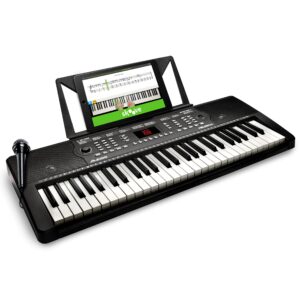 alesis melody 54 - electric keyboard digital piano with 54 keys, speakers, 300 sounds, 300 rhythms, 40 songs, microphone and piano lessons