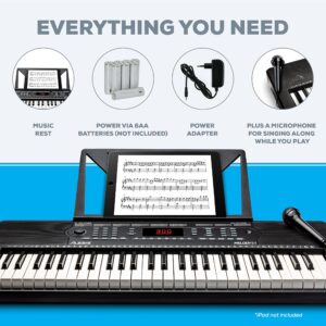 Alesis Melody 54 - Electric Keyboard Digital Piano with 54 Keys, Speakers, 300 Sounds, 300 Rhythms, 40 Songs, Microphone and Piano Lessons