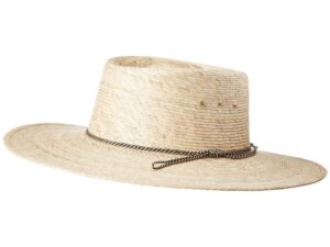 lspace wayne hat for women - wrap-around rope tie hatband, wide brim, flat crown, and lightweight natural