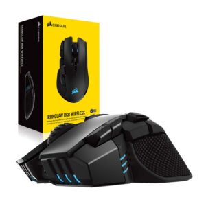 CORSAIR IRONCLAW Wireless RGB - FPS and MOBA Gaming Mouse - 18,000 DPI Optical Sensor - Sub-1 ms Slipstream Wireless (Renewed)