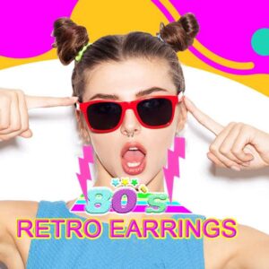 80s Neon Earrings Acrylic Lightning Bolt Drop Earrings Women Halloween Retro Earrings (rose red-2)