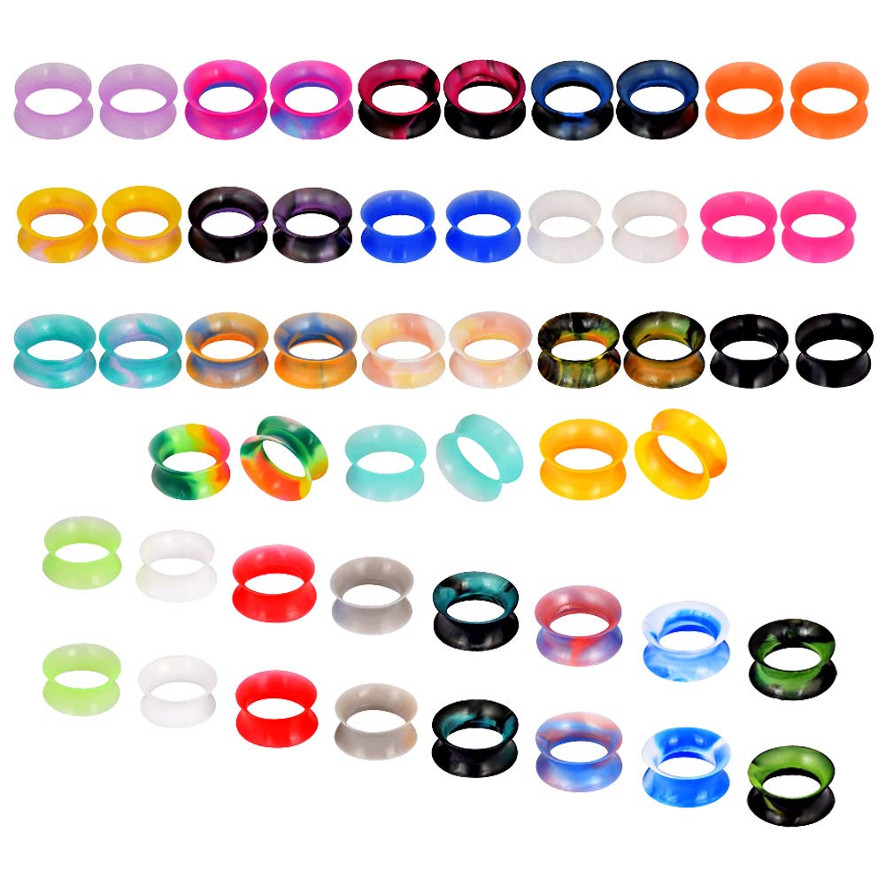 Stuppendux 26Pairs Soft Silicone Tunnels Ear Gauges Tunnels Plugs Stretchers Expander Mix Set for Women Men 00g 10mm