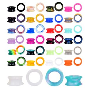 Stuppendux 26Pairs Soft Silicone Tunnels Ear Gauges Tunnels Plugs Stretchers Expander Mix Set for Women Men 00g 10mm