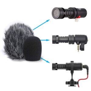 YOUSHARES VideoMicro Microphone Foam windscreen & Deadcat Wind Shield, Foam & Furry Wind Muff for Rode VideoMicro and VideoMic Me Me-L Mic (2 PACK)