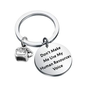 ensianth human resources gift don’t make me use human resources voice keychain hr manager gift coworker gift (human resources key)