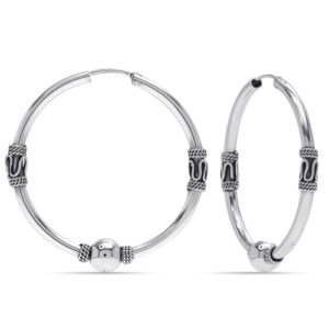 lecalla sterling silver jewelry light-weight large bali hoop click-top earrings for women 45 mm