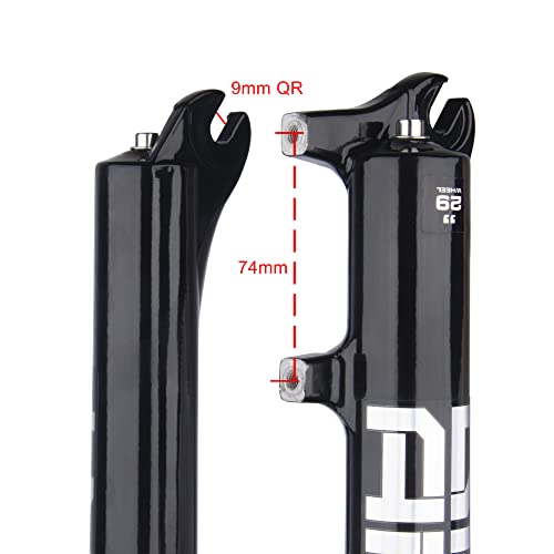 BOLANY Bike Suspension Fork MTB Bicycle Magnesium Alloy Suspension Front Fork 26/27.5/29 inch, 120mm Straight Steerer and Tapered Steerer Air Fork (26, Straight-Manual)