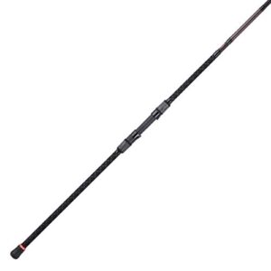 penn prevail ii 11’ surf spinning rod; 2-piece fishing rod, 15-30lb line rating, medium heavy rod power, moderate fast action, 2-6 oz. lure rating, black, red