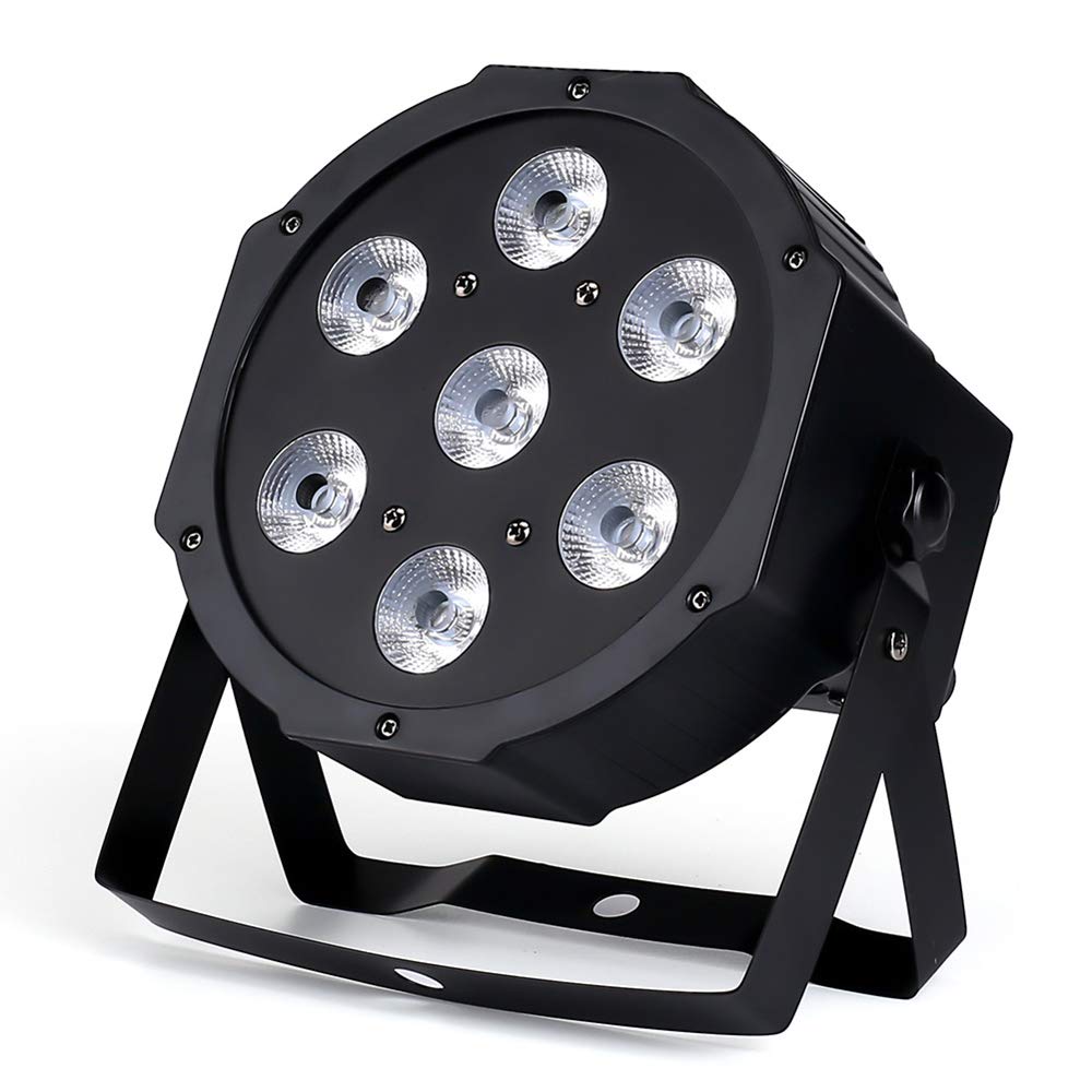 Stage Lights 7x18W Uplights with Strict Testing 6in1 RGBWA UV LED Par Lights Sound Activated DMX512 Control Bright DJ Par Light for Stage Party Club Disco Wedding Events