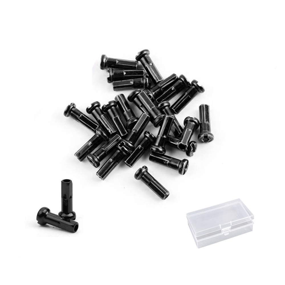 Juland 72 PCS Spoke Nipples Bike Spoke Nipples End Tips Nipples End Caps Wheel Spoke Nipples Decor for Mountain Road Bicycles 14G – Black