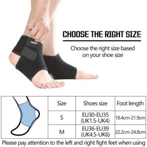 EULANT Kids Ankle Brace 1 Pair, Children Ankle Support, Ankle Compression Sleeve for Foot & Ankle Swelling, Achilles Tendon, Joint Pain, Injury Recovery, Black S