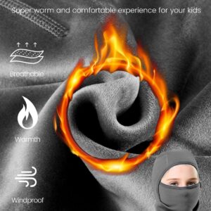 Aegend Kids Balaclava Windproof Ski Face Warmer for Cold Weather Winter Sports Skiing, Running, Cycling, 1 Piece, 4 Colors Gray