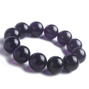 muko gemstone 20mm natural uruguay amethyst purple quartz crystal round beads women men bracelet aaaa